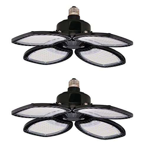 SYLVANIA LED Garage Retrofit Light, 60W Ceiling Light Fixture for Garages / Workshops / Basements / Utility, 7200 Lumens, 6500K, IP44 Rated - 2 Pack (41360)