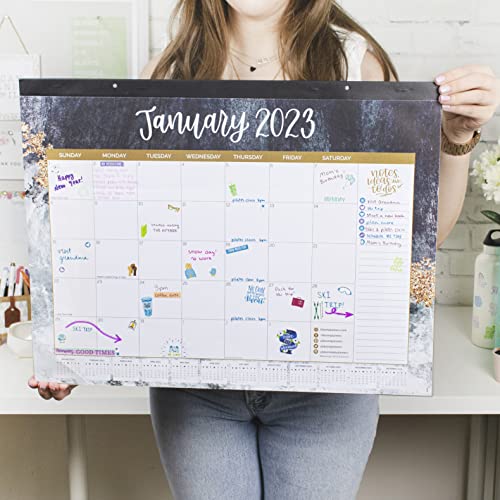 bloom daily planners 2023 Calendar Year Desk/Wall Monthly Calendar Pad (January 2023 - December 2023) - Large 21" x 16" Hanging or Desktop Blotter - Watercolor