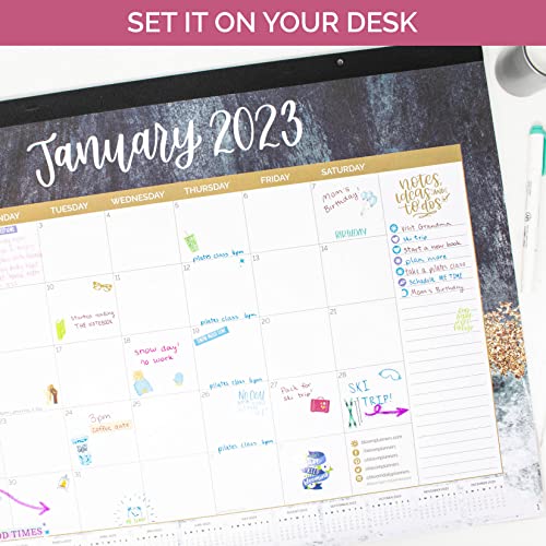 bloom daily planners 2023 Calendar Year Desk/Wall Monthly Calendar Pad (January 2023 - December 2023) - Large 21" x 16" Hanging or Desktop Blotter - Watercolor