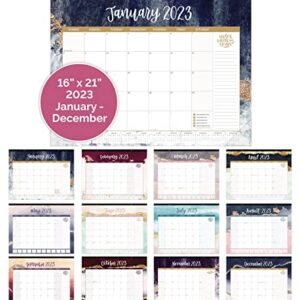 bloom daily planners 2023 Calendar Year Desk/Wall Monthly Calendar Pad (January 2023 - December 2023) - Large 21" x 16" Hanging or Desktop Blotter - Watercolor