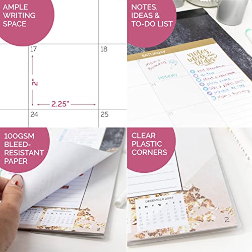 bloom daily planners 2023 Calendar Year Desk/Wall Monthly Calendar Pad (January 2023 - December 2023) - Large 21" x 16" Hanging or Desktop Blotter - Watercolor