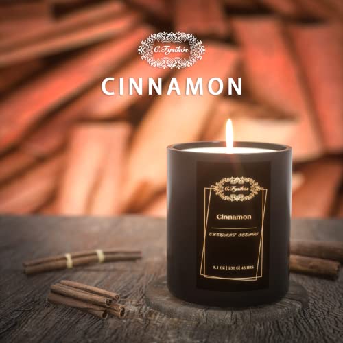 C.Fysikós Scented Candles | Soy Candles | Candles for Home Scented | Aromatherapy Candle | Long Lasting Scented Candles | Cinnamon Candle | Candles Gifts for Women | 8 oz