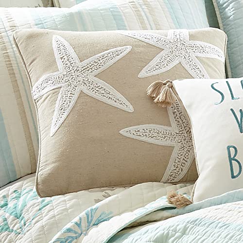 Levtex home Stone Harbor Decorative Pillow (18x18in.) - Starfish - White and Beige