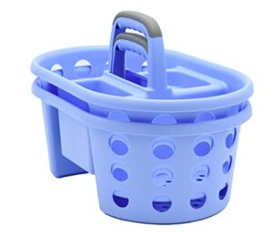 simplykleen 2-pack plastic shower caddy bathroom storage organizer, craft organizer, school supplies, teacher organizer with handle periwinkle made in the usa