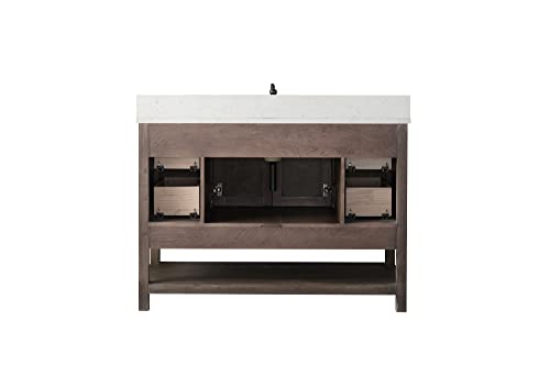 UrbanFurnishing.net - Harvey 48-Inch (48") Rustic Modern Farmhouse Bathroom Vanity - Brown Spruce