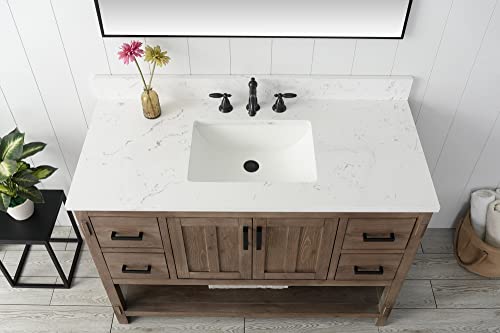 UrbanFurnishing.net - Harvey 48-Inch (48") Rustic Modern Farmhouse Bathroom Vanity - Brown Spruce