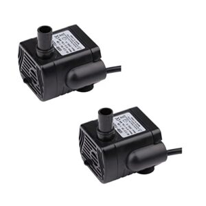 driew usb water pump, 2 pack usb fountain pump water fountain pump submersible water pump 3w dc 3.5-9v 200l/h