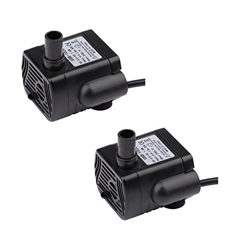 Driew USB Water Pump, 2 Pack Usb Fountain Pump Water Fountain Pump Submersible Water Pump 3W DC 3.5-9V 200L/H