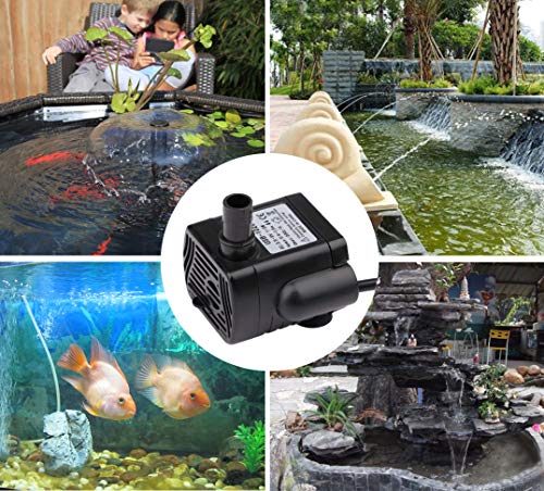 Driew USB Water Pump, 2 Pack Usb Fountain Pump Water Fountain Pump Submersible Water Pump 3W DC 3.5-9V 200L/H