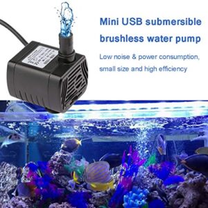 Driew USB Water Pump, 2 Pack Usb Fountain Pump Water Fountain Pump Submersible Water Pump 3W DC 3.5-9V 200L/H