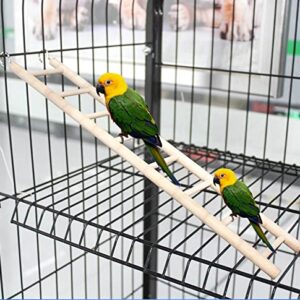 JOPE 3 Sizes Wooden Bird Ladder for Cage, Bird Parrot Step Ladders Toys, Cage Hanging Pet Cage Ladders Climbing Ladder for Parakeets, Parrots, Cockatoo, Lovebirds