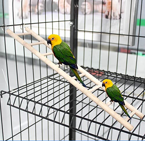 JOPE 3 Sizes Wooden Bird Ladder for Cage, Bird Parrot Step Ladders Toys, Cage Hanging Pet Cage Ladders Climbing Ladder for Parakeets, Parrots, Cockatoo, Lovebirds