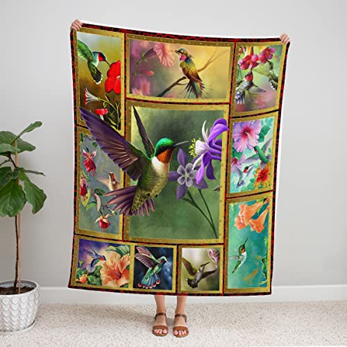 Hummingbird Blankets and Throw Fluffy Blanket Ocean Throw Blankets for Kids and Adults Cozy Blankets, Small/Medium/Large/X-Large