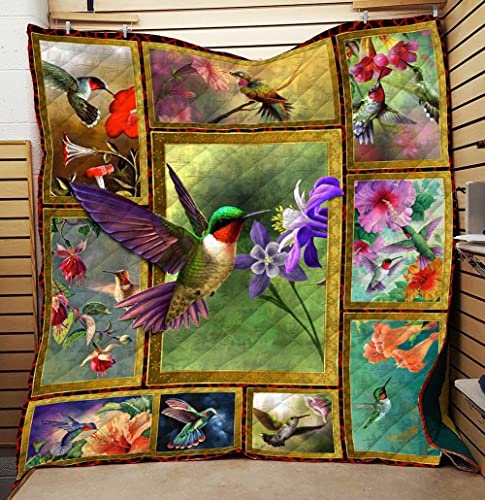 Hummingbird Blankets and Throw Fluffy Blanket Ocean Throw Blankets for Kids and Adults Cozy Blankets, Small/Medium/Large/X-Large