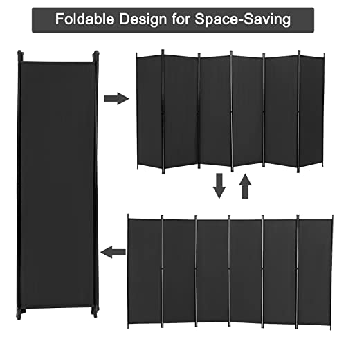 2023 Portable Room Divider, 6 Panel Partition Room Dividers, Privacy Screen with Foot, Portable Room Partition Screen, Freestanding Wall Divider and Separator for Home Office(Includes 7 Support Foot)