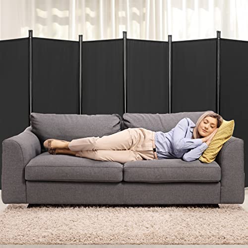 2023 Portable Room Divider, 6 Panel Partition Room Dividers, Privacy Screen with Foot, Portable Room Partition Screen, Freestanding Wall Divider and Separator for Home Office(Includes 7 Support Foot)