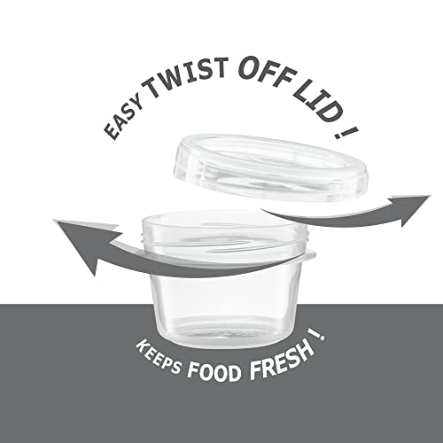 Elegant Disposables (4 Ounce 10 Pack) Clear Twist cap Containers Clear with Screw on Lids Twist Top Food Storage Freezer Containers