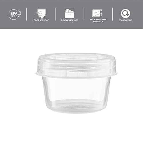 Elegant Disposables (4 Ounce 10 Pack) Clear Twist cap Containers Clear with Screw on Lids Twist Top Food Storage Freezer Containers