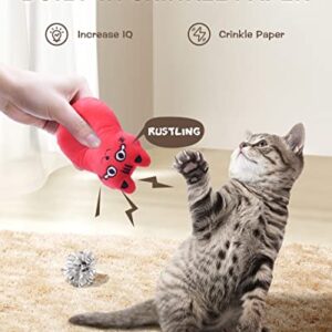 Feeko 5Pcs Catnip Toys, Cat Pillow Toys, Rattle Sound, Cat Toys for Indoor Cats Interactive with Cute Cat Toy Set, Cat Teething Chew Toy, Bite Resistant Catnip Toys Plush Gift