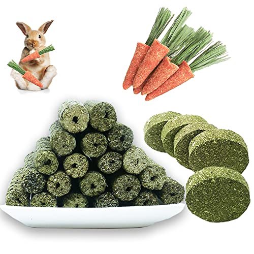 DOCIWOO Rabbit chew Toys, 29PCS Natural Timothy Hay Sticks Chew & Gnaw Bunny Treats for Rabbits, Hamsters, Guinea Pig, Chinchillas and Other Small Animals Teeth Care