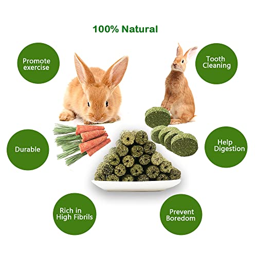 DOCIWOO Rabbit chew Toys, 29PCS Natural Timothy Hay Sticks Chew & Gnaw Bunny Treats for Rabbits, Hamsters, Guinea Pig, Chinchillas and Other Small Animals Teeth Care