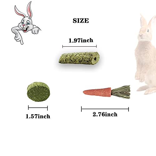 DOCIWOO Rabbit chew Toys, 29PCS Natural Timothy Hay Sticks Chew & Gnaw Bunny Treats for Rabbits, Hamsters, Guinea Pig, Chinchillas and Other Small Animals Teeth Care