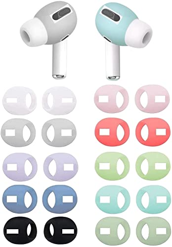 JNSA Fit in Case Airpod Pro Earbuds Ear Skins Earbud Cover Ear Tips Covers Compatible with AirPods Pro, Ultra-Thin Anti-Slip Earbuds Covers ,10 Pairs 10 Colors