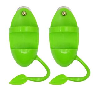 junniu 2pcs bird cuttlebone stand holder feeding cup rack birdcage accessories with perches supplies fruit vegetable storage for budgies parakeet cockatiel conure lovebird finches, green