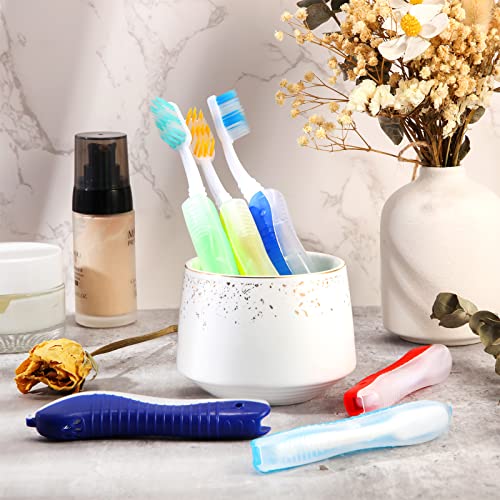 6 Pieces Travel Toothbrushes Folding Portable Toothbrush Foldable Toothbrush Collapsable Backpacking Toothbrush Fold up Toothbrush with Built in Cover for Women Men Kid Camping Hiking Travel, 6 Colors