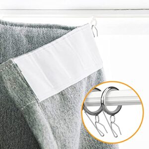 popokk 60 Pack Metal Curtain Hooks Drapery Hook Pins Slip on Drapery Hook Pins for Window Curtain,Door Curtain and Shower Curtain,Curtain Hooks for Drapes,Silver