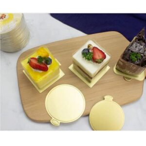 200Pcs Mini Cake Boards,Square Cake Bases,Dessert Displays Tray for Cupcakes, a Centerpiece on a Dessert Table, Cake Slices, Cupcakes, Treats, Cheesecake