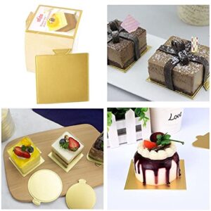 200Pcs Mini Cake Boards,Square Cake Bases,Dessert Displays Tray for Cupcakes, a Centerpiece on a Dessert Table, Cake Slices, Cupcakes, Treats, Cheesecake