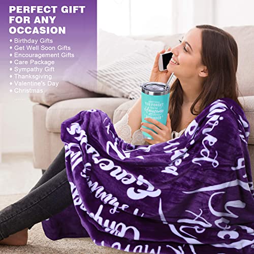 Get Well Soon Gifts for Women, Birthday Care Package, Relaxing Inspirational Women Includes Blanket Socks Stainless Steel Tumbler Mask Candle Basket Mom Sisters Friends