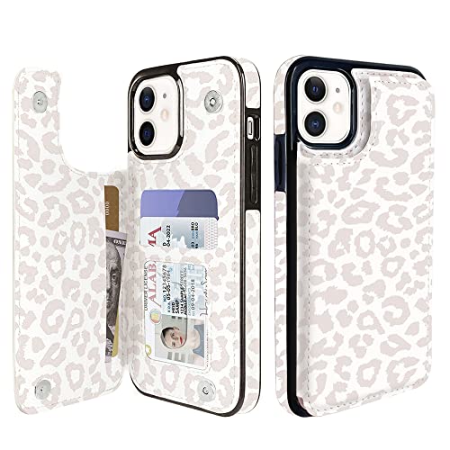 uCOLOR for iPhone 11 Wallet Case with Card Holder-PU Leather Folio Flip Cover Kickstand Card Slots Double Magnetic Clasp RFID Blocking Compatible with iPhone 11 6.1" (Leopard)