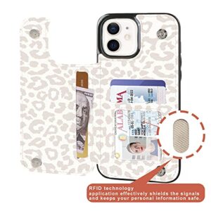 uCOLOR for iPhone 11 Wallet Case with Card Holder-PU Leather Folio Flip Cover Kickstand Card Slots Double Magnetic Clasp RFID Blocking Compatible with iPhone 11 6.1" (Leopard)