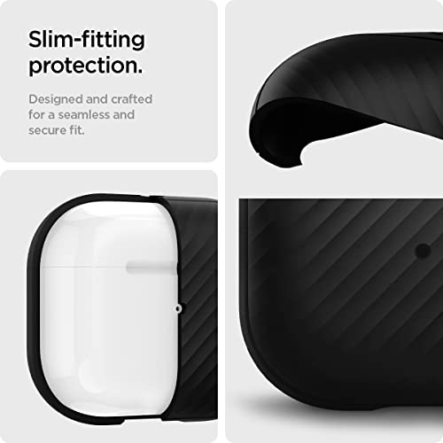 Spigen Core Armor Designed for Airpods 3rd Generation Case Protective Airpods 3 Case with Keychain - Black