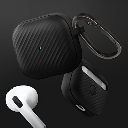 Spigen Core Armor Designed for Airpods 3rd Generation Case Protective Airpods 3 Case with Keychain - Black