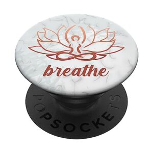 rose pink breathe lotus pose yoga asana namaste om zen yogi popsockets swappable popgrip