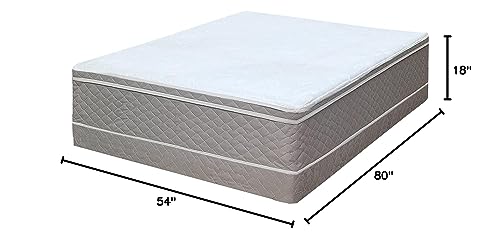 Treaton, 10-Inch Meduim Plush Eurotop Pillowtop Innerspring Mattress and 8" Wood Box Spring for Mattress, Full XL