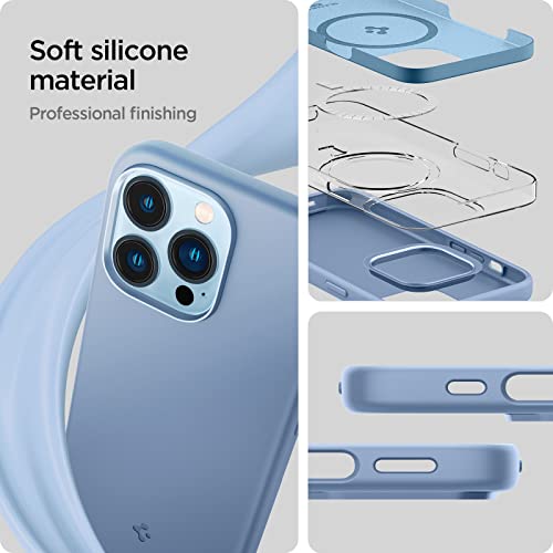 Spigen Silicone Fit Mag (MagFit) Compatible with MagSafe Designed for iPhone 13 Pro Case (2020) - Sierra Blue