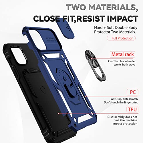 Hitaoyou iPhone 11 Pro Max Cases, iPhone 11 Pro Max Case with Camera Cover & Kickstand Military Grade Shockproof Heavy Duty Protective with Magnetic Car Mount Holder Cases for iPhone 11 pro max Blue