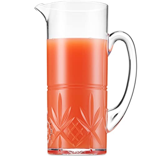 Godinger Pitcher, Acrylic Water Pitcher with Handle, Water Jug, Shatterproof and BPA Free - Dublin Collection, 1.7L