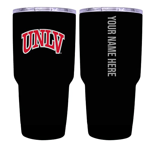 Collegiate Custom Personalized UNLV Rebels, 24 oz Insulated Stainless Steel Tumbler with Engraved Name (Black)