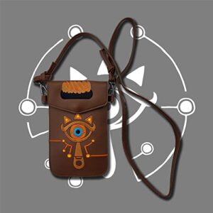 BYTITI Zelda Sheikah Slate Cell Phone Purse Small Crossbody Bag Mini Cell Phone Pouch Shoulder Bag Brown