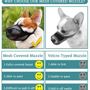 Dog Muzzle, Soft Mesh Covered Muzzles for Small Medium Large Dogs, Poisoned Bait Protection Muzzle with Adjustable Straps, Prevent Biting Chewing and Licking