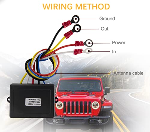 IVONNEY Ggeneric Wireless Winch Remote Control Kit Universal 12V Handset Switch Controller 100 Feet for ATV Truck Jeep SUV Car