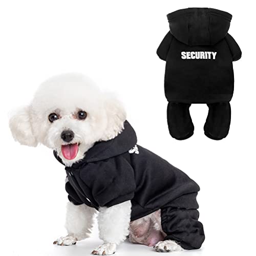 BINGPET Dog Hoodies - Snap Fastener Design - Security Printed Four-Legged Hoodie Puppy Tracksuit Cat Cold Weather Clothes