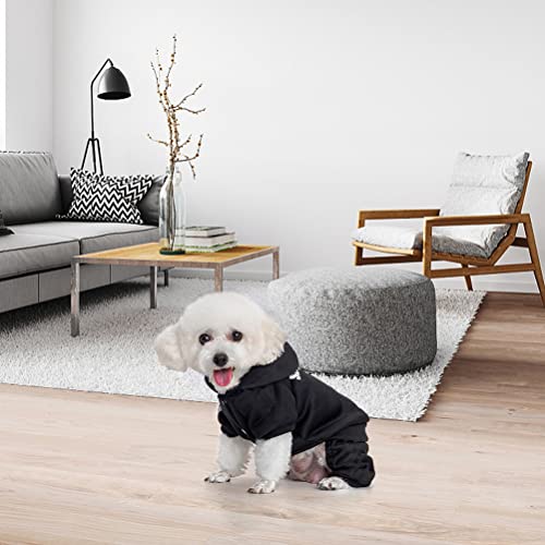 BINGPET Dog Hoodies - Snap Fastener Design - Security Printed Four-Legged Hoodie Puppy Tracksuit Cat Cold Weather Clothes