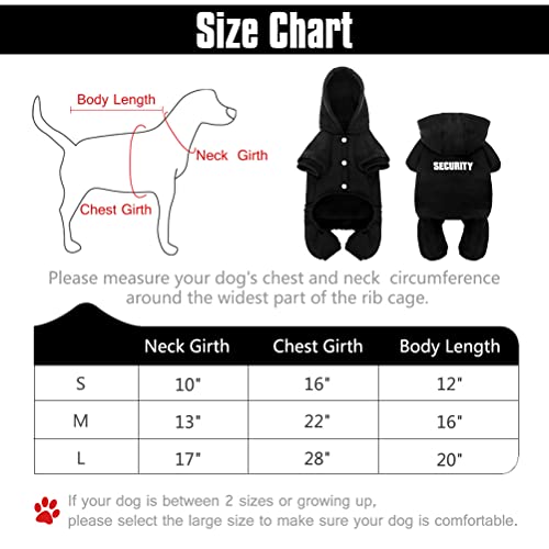 BINGPET Dog Hoodies - Snap Fastener Design - Security Printed Four-Legged Hoodie Puppy Tracksuit Cat Cold Weather Clothes