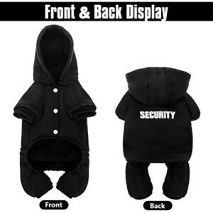 BINGPET Dog Hoodies - Snap Fastener Design - Security Printed Four-Legged Hoodie Puppy Tracksuit Cat Cold Weather Clothes